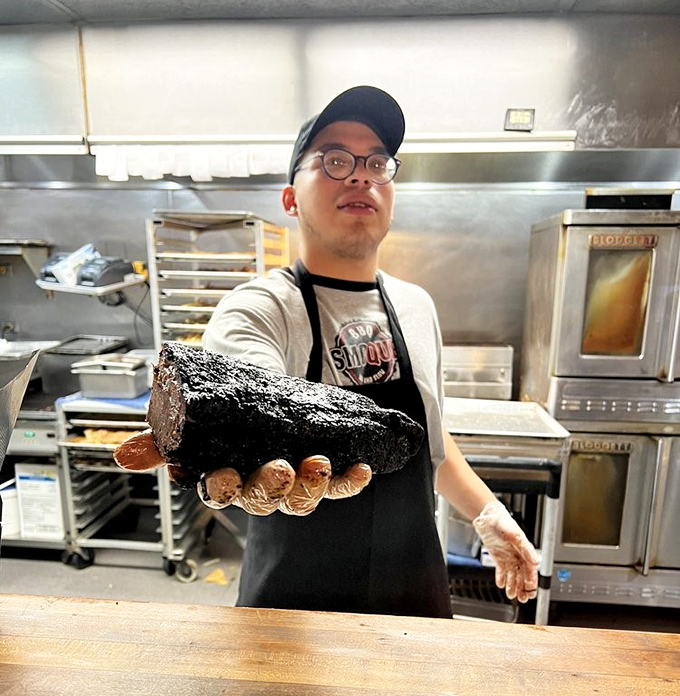 The proud bearer of bark. When your brisket looks like a meteorite from Planet Delicious, you've earned the right to show it off.