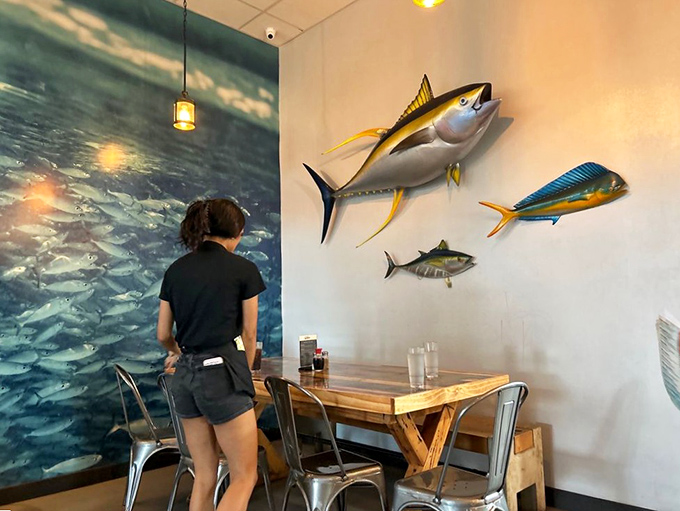 Staff navigating the dining room with the grace of surfers riding perfect waves &ndash; efficiency with aloha spirit is the secret ingredient here.