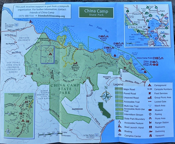 The treasure map to your next adventure &ndash; this detailed guide ensures you won't miss any of China Camp's hidden gems.