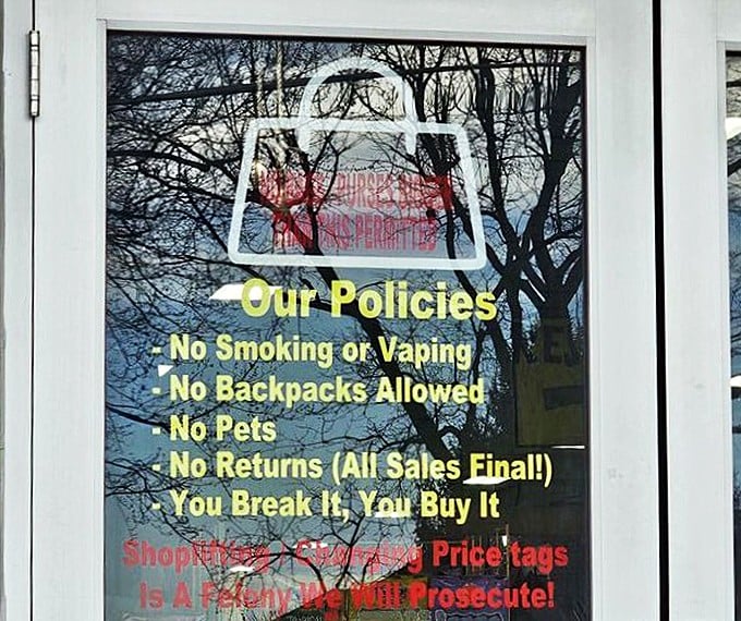 The rules of engagement clearly stated. "You break it, you buy it" has never been displayed with such cheerful authority.