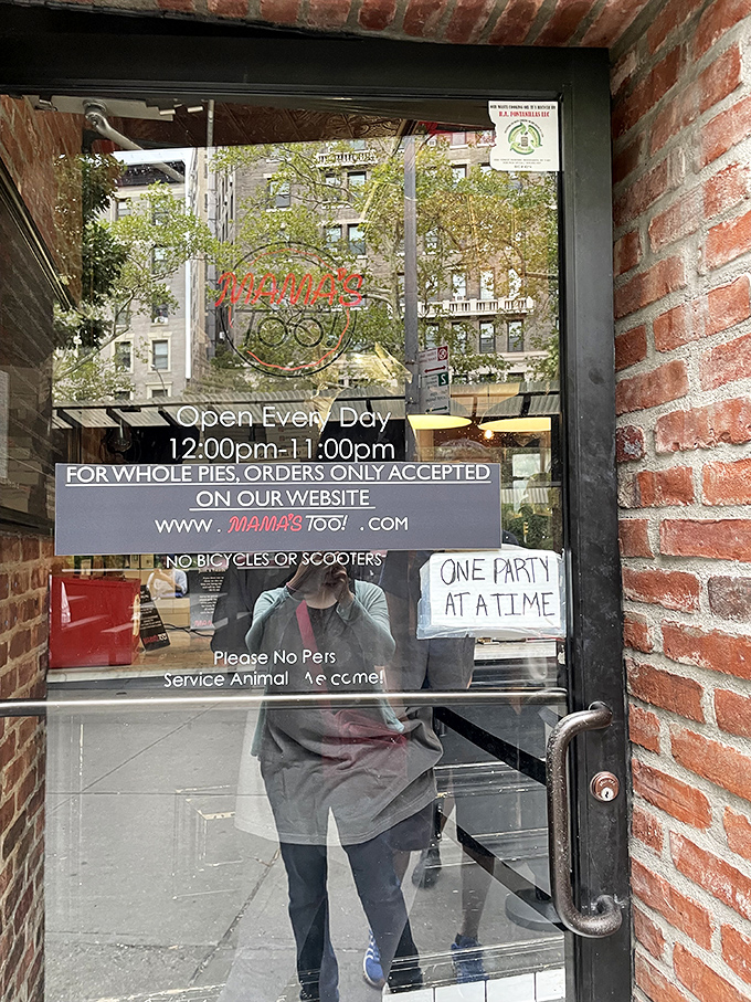 "One party at a time" isn't just a COVID precaution&mdash;it's a philosophy. Good things come to those who wait, especially when those good things are pizza.