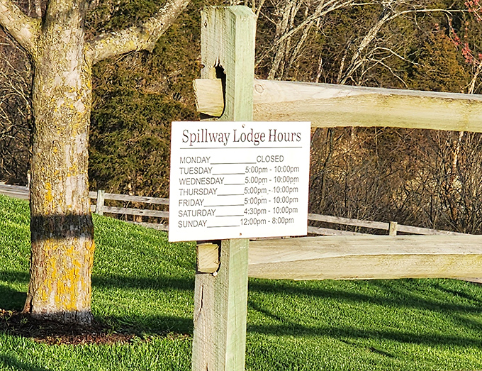 The hours sign posts the schedule for your steak-centric happiness &ndash; note that Monday absence, when the grill masters recharge their culinary powers.