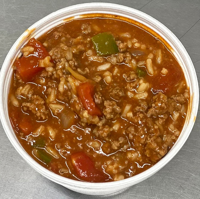 Homemade stuffed pepper soup that would make your grandmother both jealous and proud. Each spoonful is a warm hug for your taste buds.