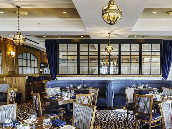 The Wharf Restaurant's nautical-inspired interior doesn't just serve seafood&mdash;it creates an atmosphere where calories don't count and vacation mode is mandatory.