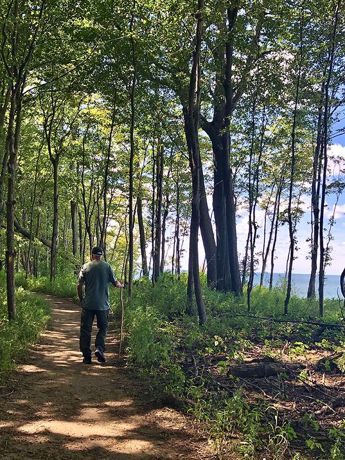 Following the path to who-knows-where is half the fun. This hiker seems to have discovered the secret to weekday serenity.