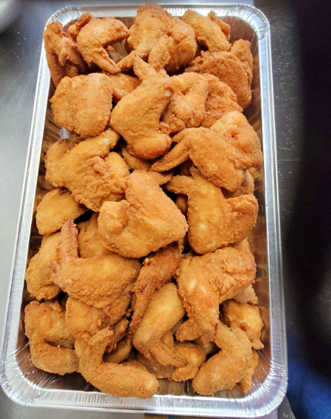 A tray of chicken tenders that could convert even the most dedicated health food enthusiast. Resistance is futile when faced with this golden army.