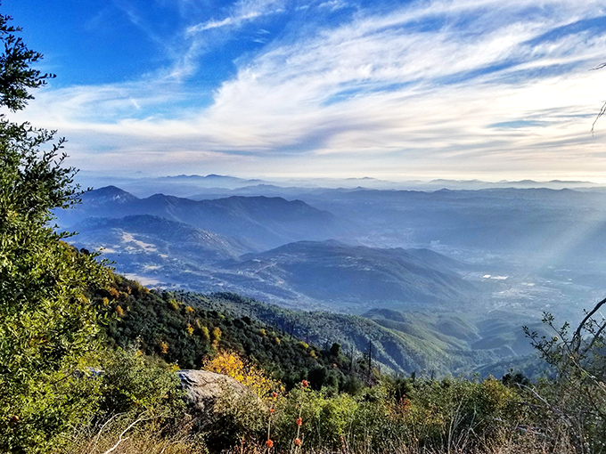 Layers of mountains dissolve into misty blue horizons. On clear days, you can see all the way to Mexico&mdash;talk about international views!