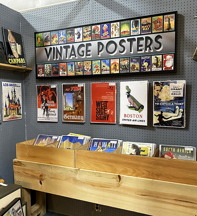 Vintage travel posters promising exotic destinations and adventures—when flying was glamorous and Hawaii seemed as distant as the moon.