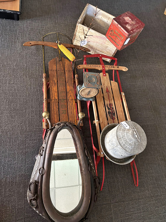 Nostalgia on runners! These vintage sleds aren't just transportation&mdash;they're childhood memories and perfect rustic wall decor all in one.