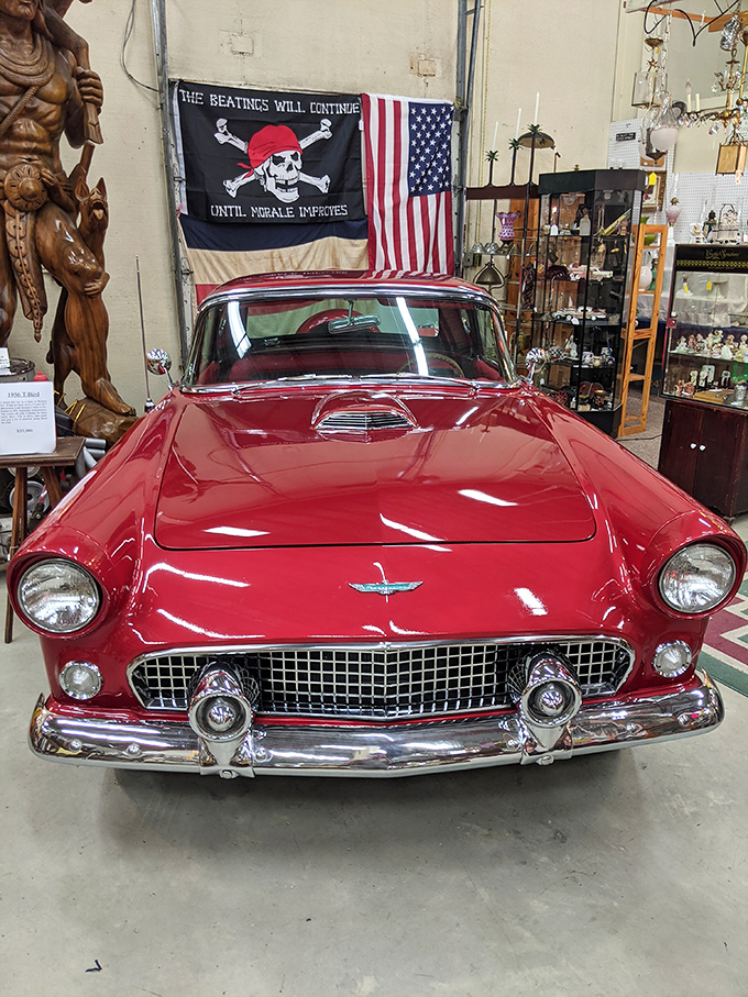 This gleaming red Thunderbird isn't just a car&mdash;it's America's love affair with the open road, frozen in automotive perfection.