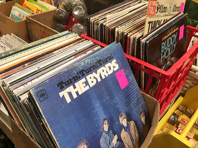 Vinyl treasures waiting to be rediscovered&mdash;The Byrds album cover promising musical time travel more reliable than any DeLorean.
