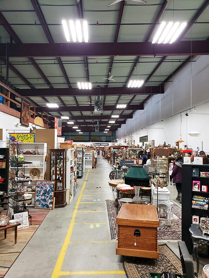 The yellow-lined highway of antiquing stretches into the distance, with treasures camping out on either side waiting to be discovered.