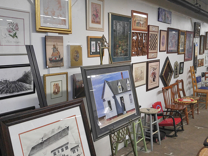 Wall art gallery that rivals a museum's eclectic collection. That watercolor landscape might be the perfect addition above your dining table.