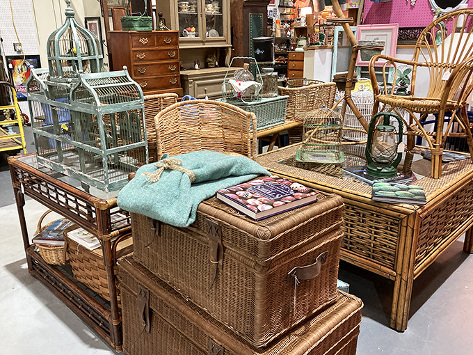 Wicker furniture that whispers of summer porches and lemonade. These pieces have weathered more seasons than most relationships.