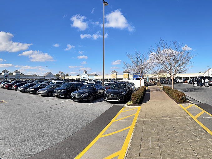 Strategic parking is an Olympic sport here. Veterans know which spots offer the shortest distance to the highest concentration of bargains.