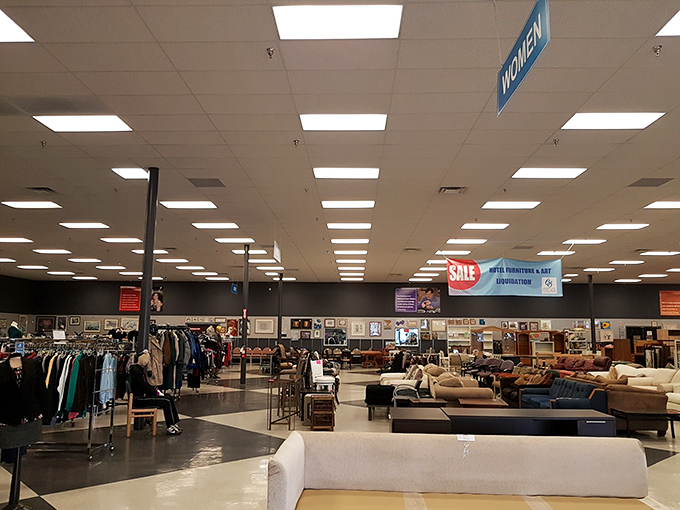 The expansive layout offers a choose-your-own-adventure shopping experience – where that perfect lamp, jacket, or vintage vinyl might be hiding just around the corner.