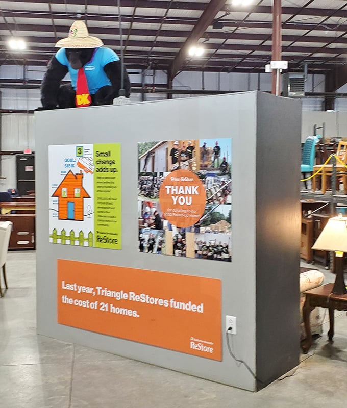 A reminder that last year's bargain hunting funded 21 homes. That quirky lamp you bought might have helped build someone's kitchen.