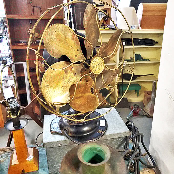 This brass fan didn't just cool people—it survived decades without planned obsolescence. They literally don't make them like this anymore.
