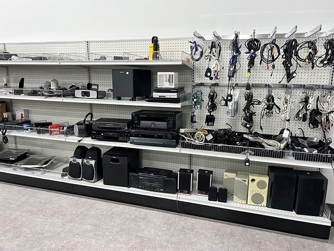 Audio-visual department: where tech enthusiasts can resurrect vintage sound systems or find that one weird cable nobody makes anymore.