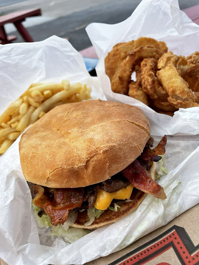 A bacon cheeseburger that doesn't need Instagram filters&mdash;this photogenic stack of deliciousness tastes even better than it looks.