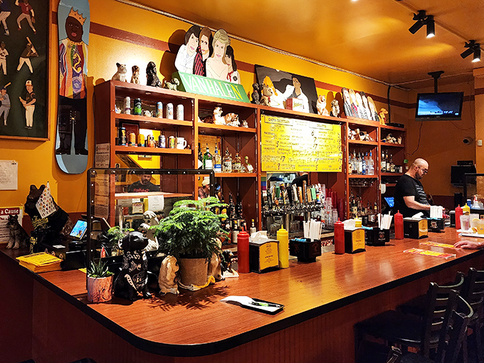 The bar isn't just stocked with spirits&mdash;it's lined with stories waiting to be told over creative hot dogs and cold drinks.