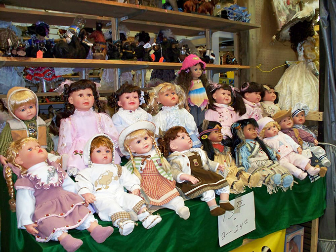 Porcelain faces frozen in time—a slightly unnerving army of collectible dolls that will either charm you or haunt your dreams.