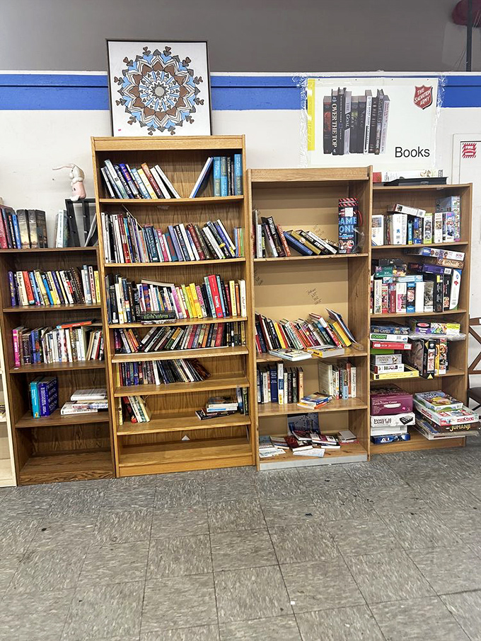 The book section: where literary treasures hide between worn covers. Someone else's finished adventure is your next chapter.