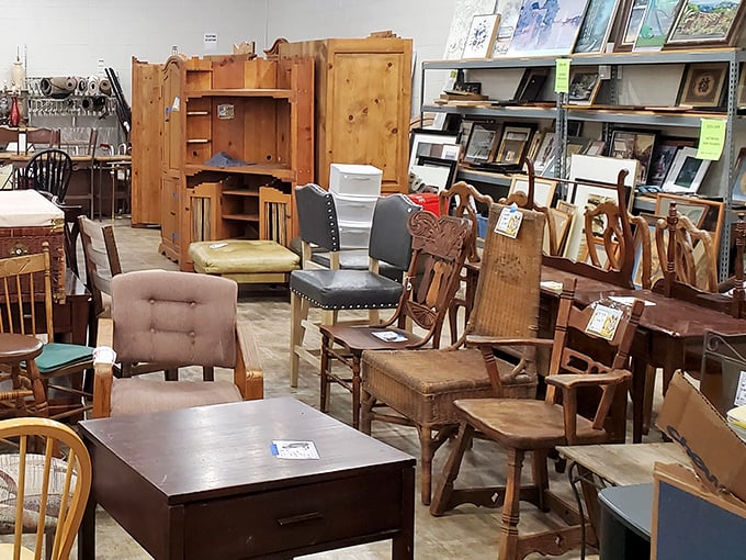 A parliament of chairs having a silent meeting. Each wooden seat carries the imprint of previous owners and stands ready for your dining table revolution.