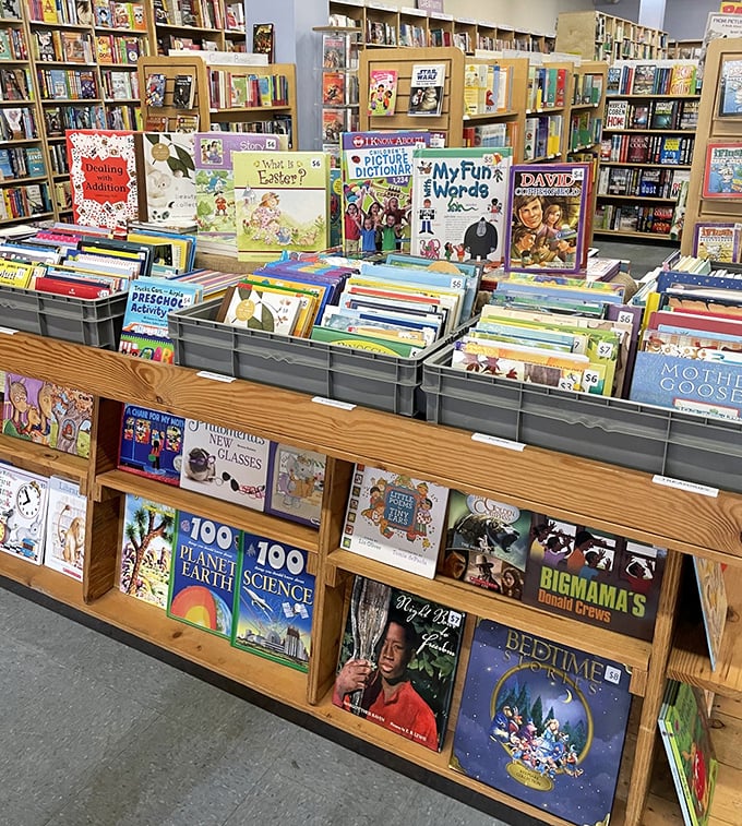 Children's literature at bargain prices means building a home library is actually doable. Future readers are made here, one discounted picture book at a time.