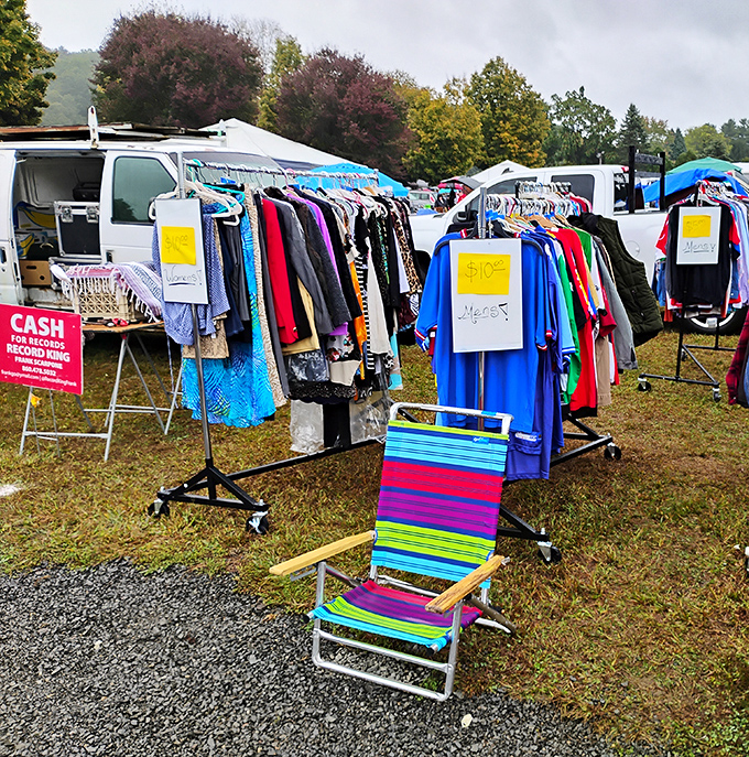 Fashion recycled and reimagined—where yesterday's trends await tomorrow's vintage enthusiasts. That striped beach chair has seen more Sunday sunshine than most dermatologists recommend.