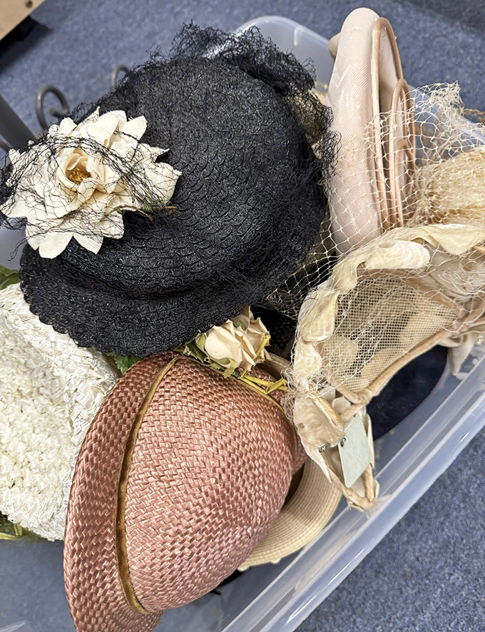 A garden party of vintage millinery where every hat tells a story. These weren't just accessories&mdash;they were statements, exclamation points for the head.