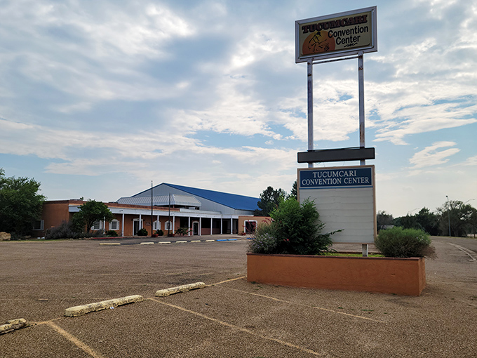 The Tucumcari Convention Center stands nearby, a modern outpost in a town that celebrates its vintage highway heritage.