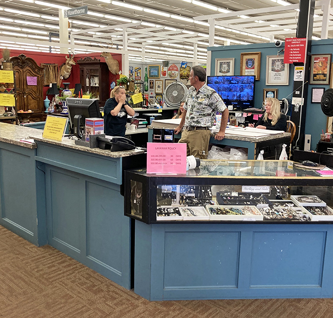 Friendly staff at the checkout counter help wrap up your discoveries while you're already planning your next visit.