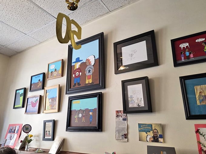 Wall art that tells stories of New Mexico's heart and soul. Each frame captures the spirit that somehow makes its way into every dish.