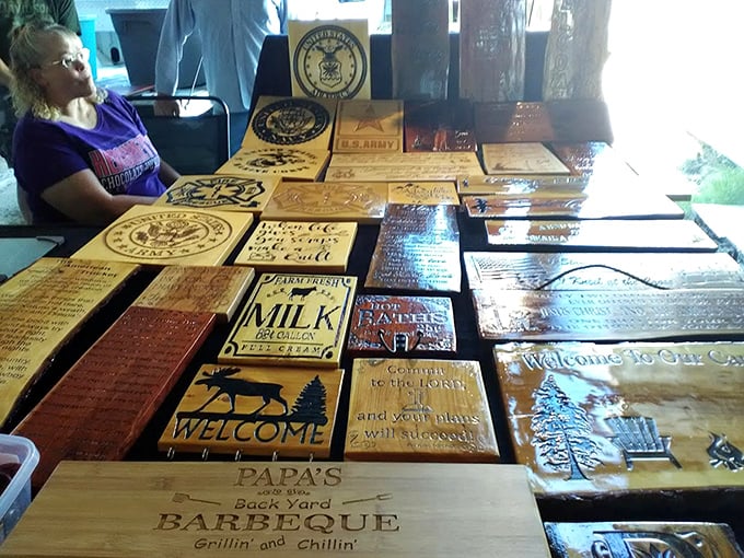 Handcrafted wooden signs that speak volumes. From military pride to backyard barbecue declarations, these pieces turn blank walls into conversation starters.