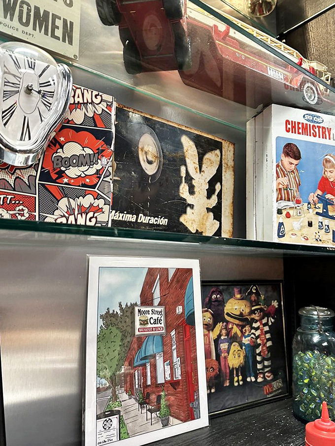 Shelves lined with nostalgic treasures and local art – each item telling a story about Richmond's past while you enjoy its present.