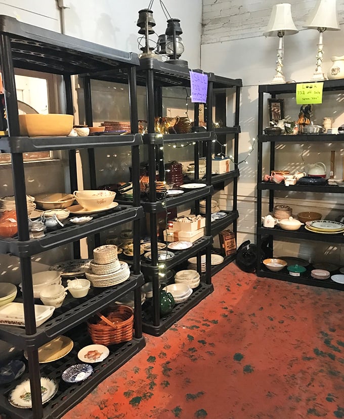 Dishes stacked like edible archaeology, each plate holding memories of Sunday dinners and special occasions long past.