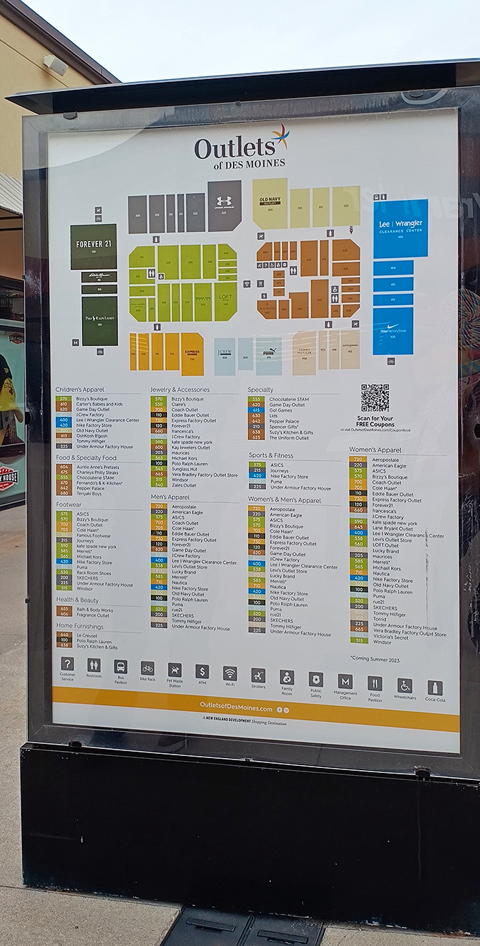 The mall directory&mdash;a modern treasure map where X marks the spot for everything from designer handbags to pretzel stands.
