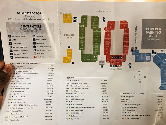 The treasure map to bargain paradise. X marks the spot for everything from Coach to Columbia.