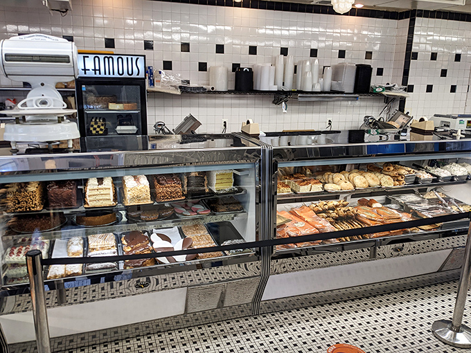 Display cases showcase a tempting array of desserts and deli salads &ndash; a gauntlet of deliciousness you must navigate while maintaining your sandwich commitment.