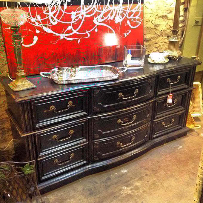 Elegant dresser that whispers, "I've held someone's precious things for generations." Now patiently waiting to hold yours with equal care.