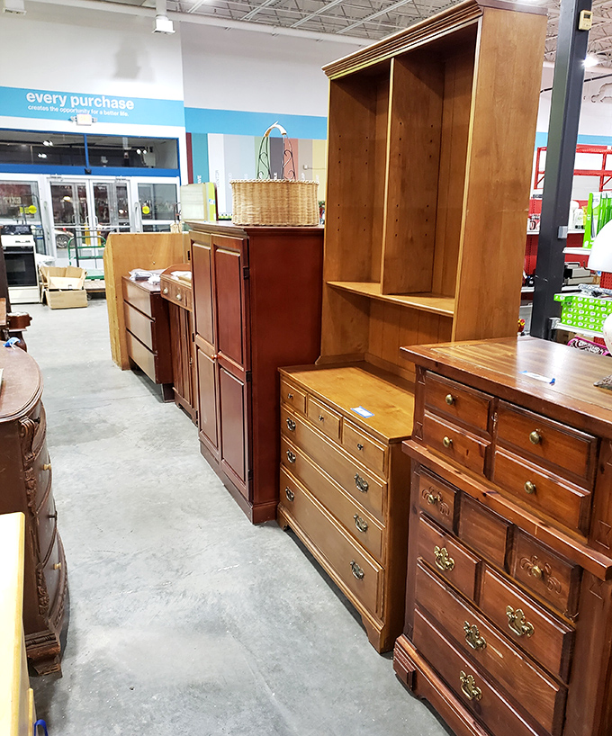 Wooden dressers and storage solutions line up like contestants ready to organize your life without charging you designer furniture store premiums.