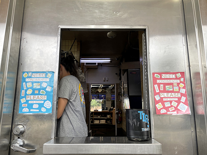 The drive-thru window&mdash;complete with condiment guides&mdash;proves Rick's understands that sometimes the best dining room is your own car.