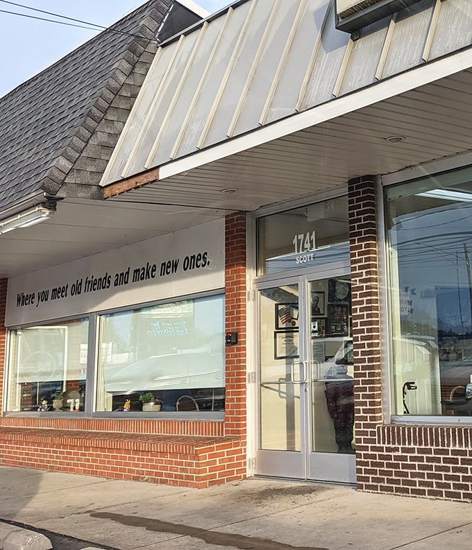 Where you meet old friends and make new ones. Marge's storefront isn't just selling donuts; it's offering community with a side of frosting.