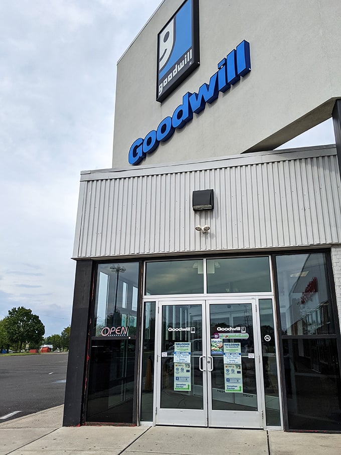 The entrance to bargain paradise, where the automatic doors might as well have a sign saying "Abandon full-price expectations, all ye who enter here."