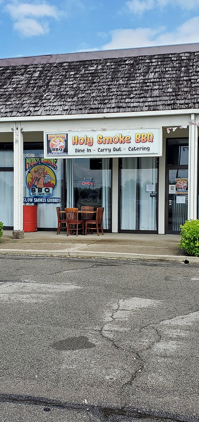 The shingled roof and modest storefront hide culinary treasures within – like finding a diamond mine disguised as a garden shed.