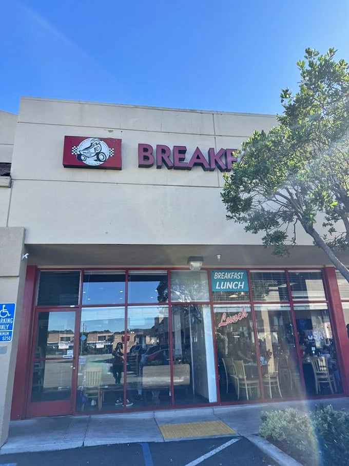 The entrance beckons with simple promise: "Breakfast" and "Lunch." No fancy marketing needed when your food speaks volumes.