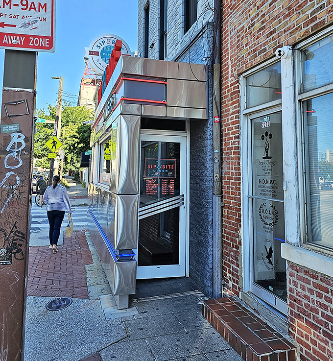 A humble doorway that separates the ordinary world from a realm of extraordinary breakfast possibilities.