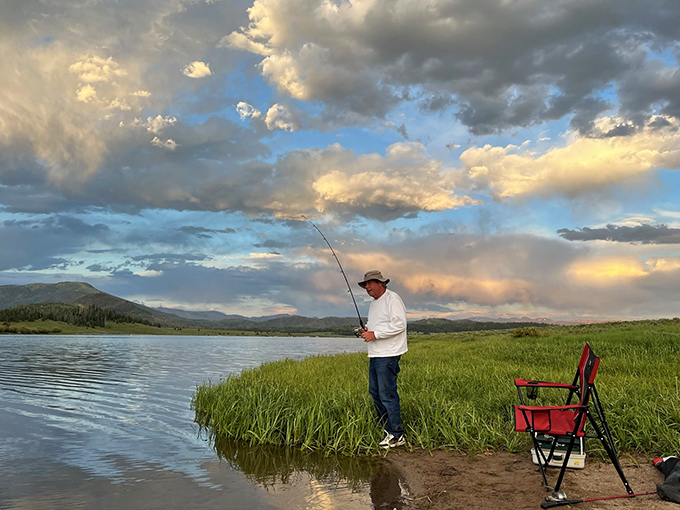 As evening approaches, the serious anglers emerge, armed with patience and the knowledge that this lake holds trophy-worthy trout.