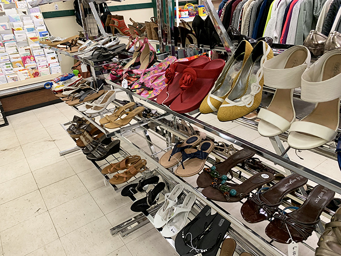 Shoe display extraordinaire! From practical flats to statement heels, footwear finds that won't give your wallet cold feet.